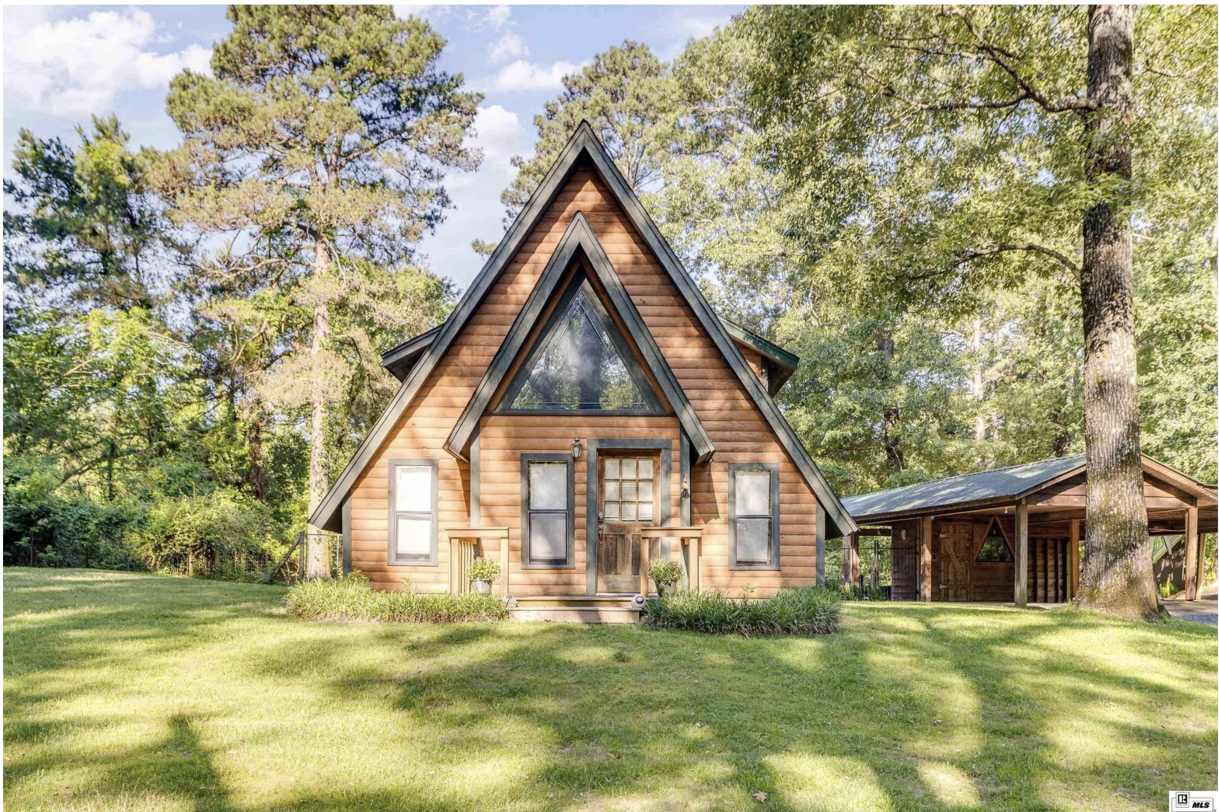 Built 2004 Louisiana A-Frame Log Cabin For Sale on 5 Acres $289,900 ...